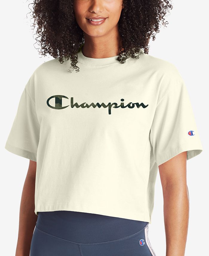 Champion Logo Cropped T-Shirt - Macy's