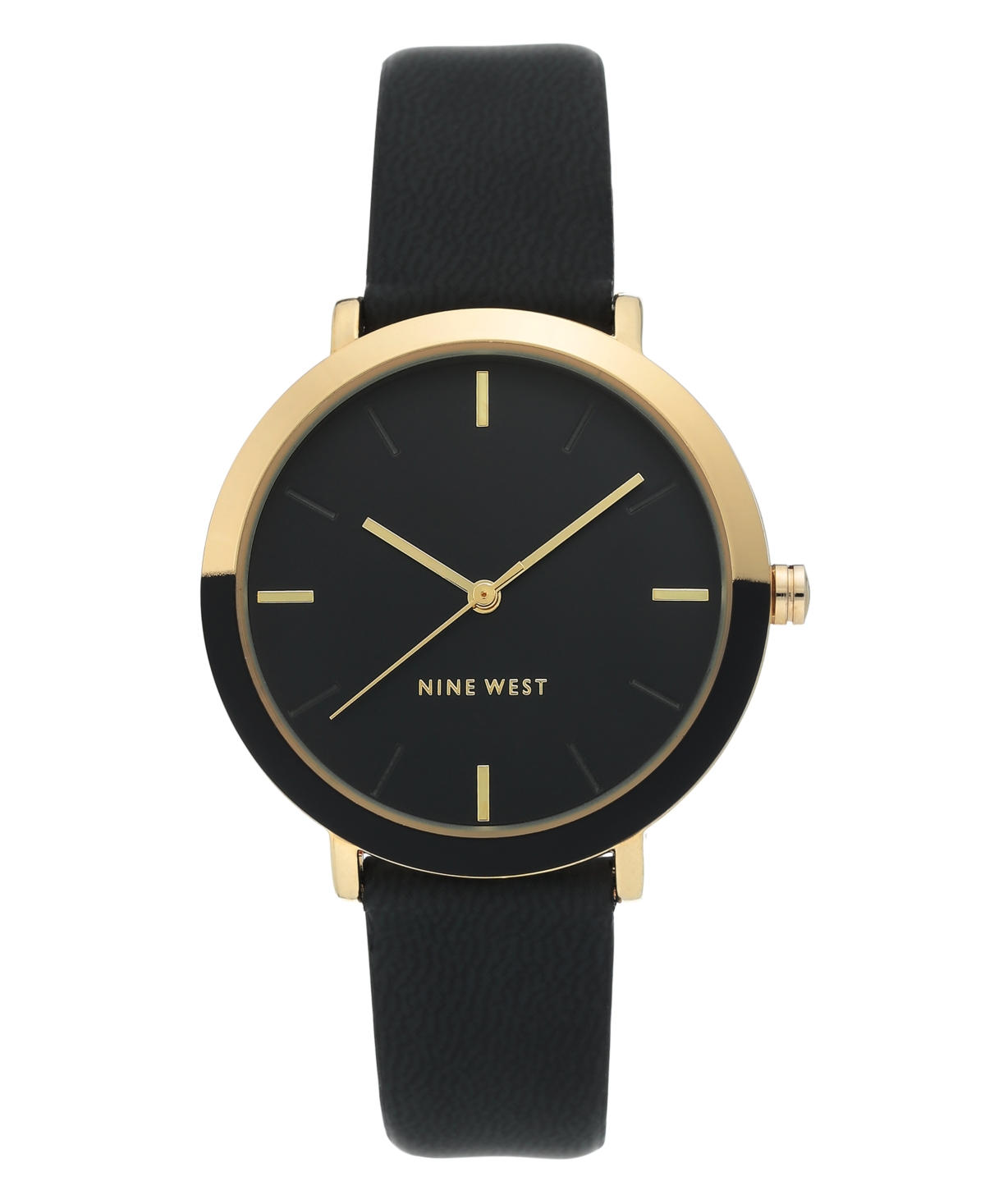 Click here for Nine West Womens Gold-Tone and Black Strap Watch... prices