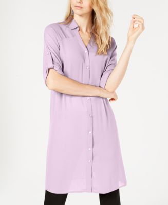 Alfani Roll-Tab Tunic Shirt, Created for Macy's - Macy's