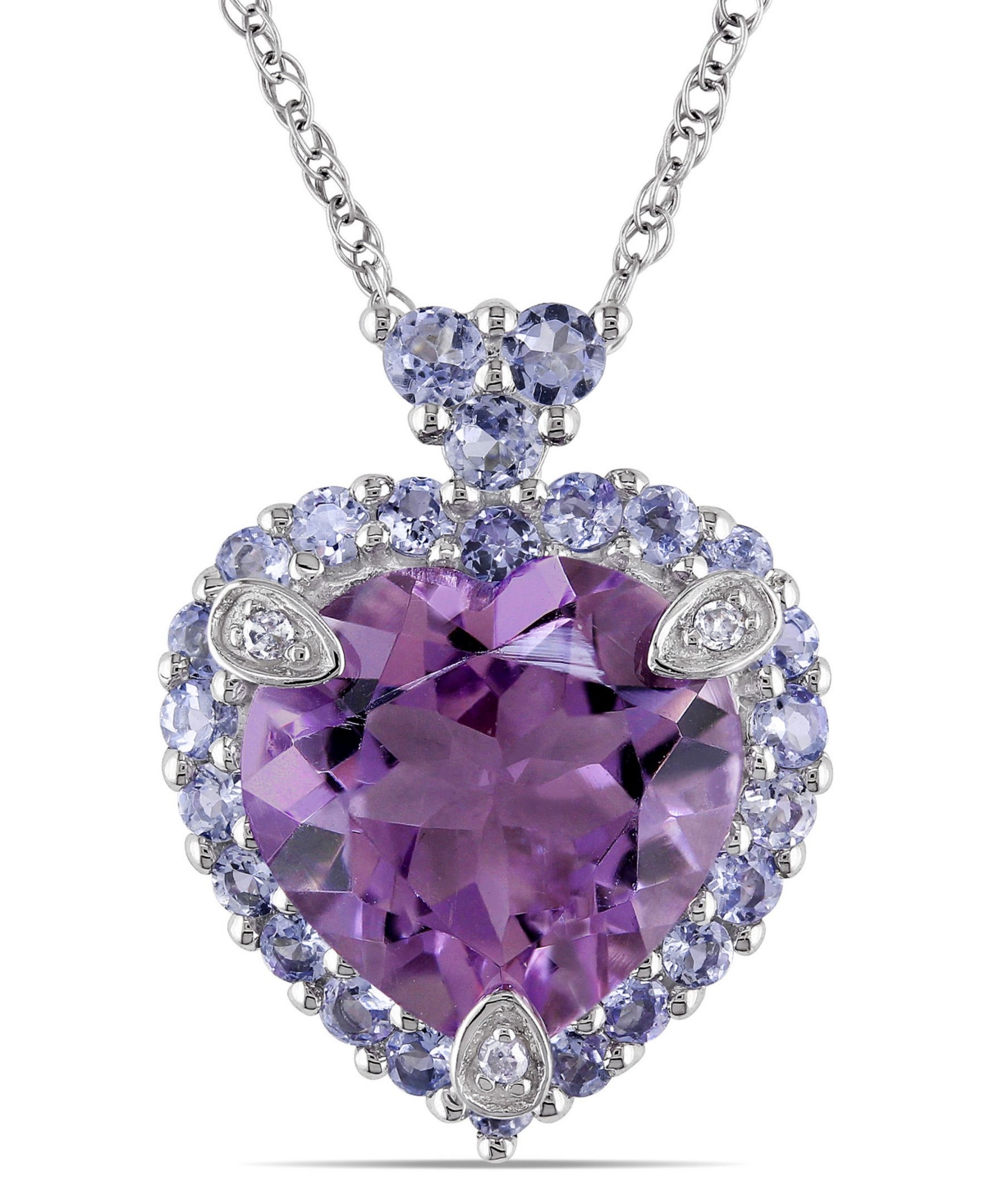 Click here for Amethyst Tanzanite and Diamond Accent Heart Neckla... prices