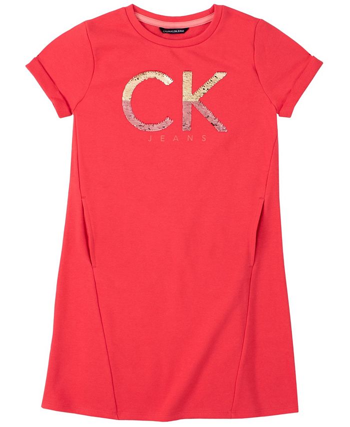 Calvin Klein Big Girl CK Flip Sequin Dress - Macy's