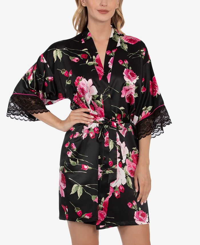 Linea Donatella Floating Rose Wrap Robe - Macy's