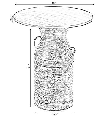 Vintiquewise Antique Rustic Round Milk Can Side Table Farmhouse Milk ...