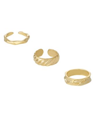 Gold Plated Thick Modern Ring Set - Macy's