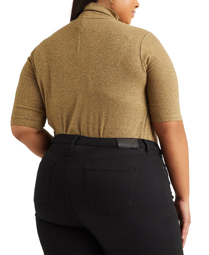 Lauren Ralph Lauren Plus-Size Metallic Turtleneck - Macy's