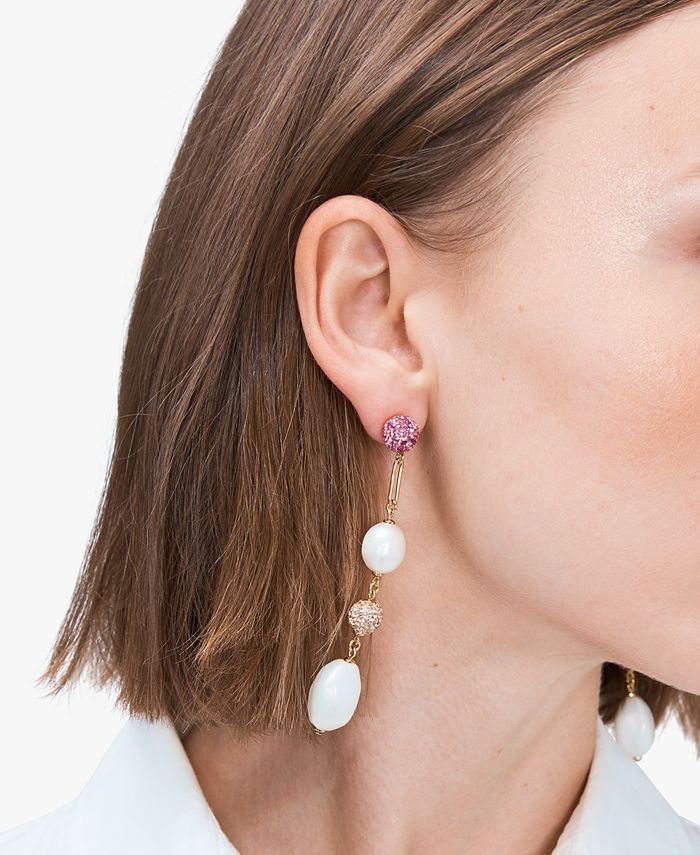 kate spade new york Gold-Tone Pavé Fireball, Imitation & Freshwater ...