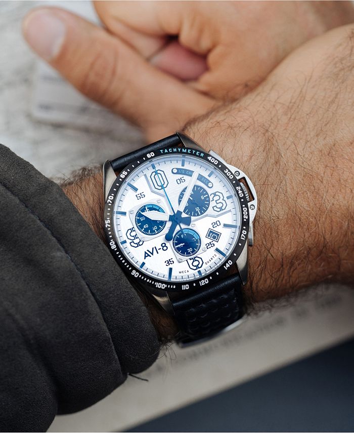 AVI-8 Men's P-51 Mustang Blakeslee Chronograph Command Pilot Black ...