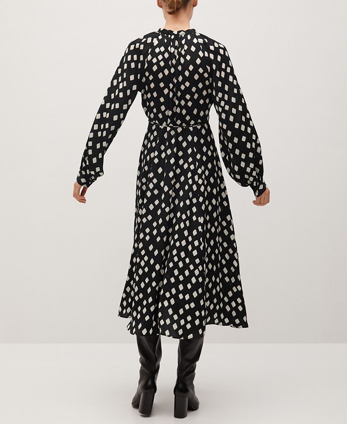 MANGO Women's Geometric Print Midi Dress - Macy's