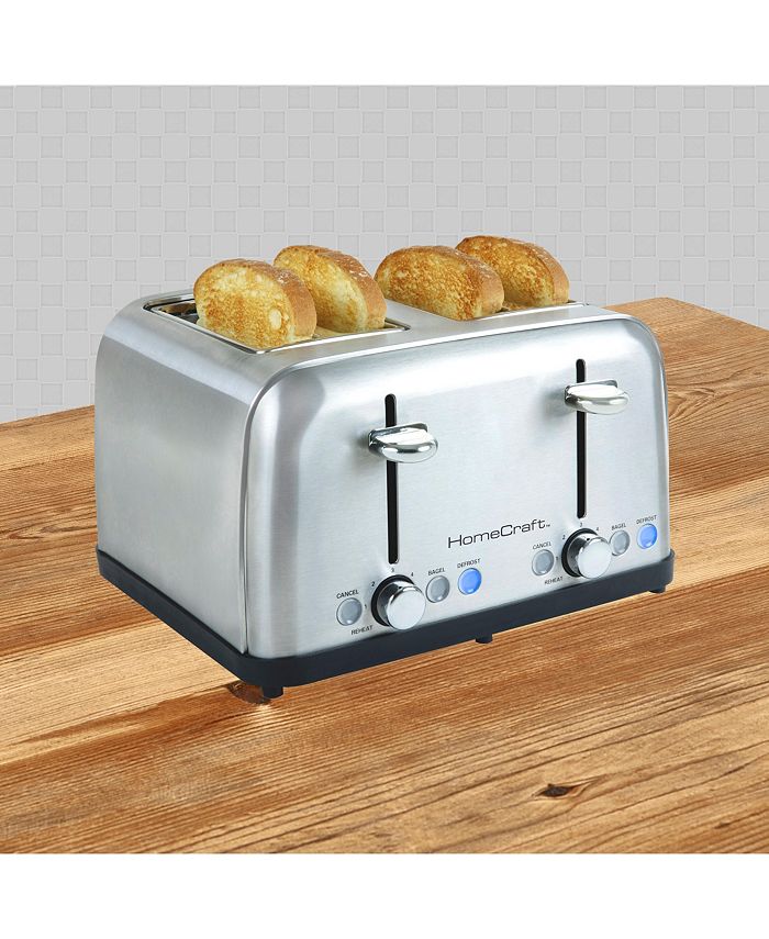 HomeCraft HCTST4SS 4-Slice Stainless Steel Toaster - Macy's