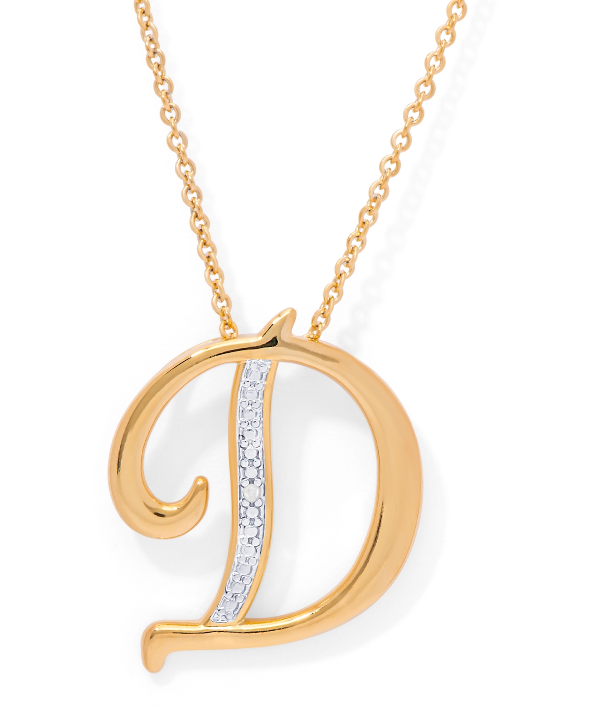 Click here for Diamond Accent Initial Pendant Necklace 18 in Gold... prices