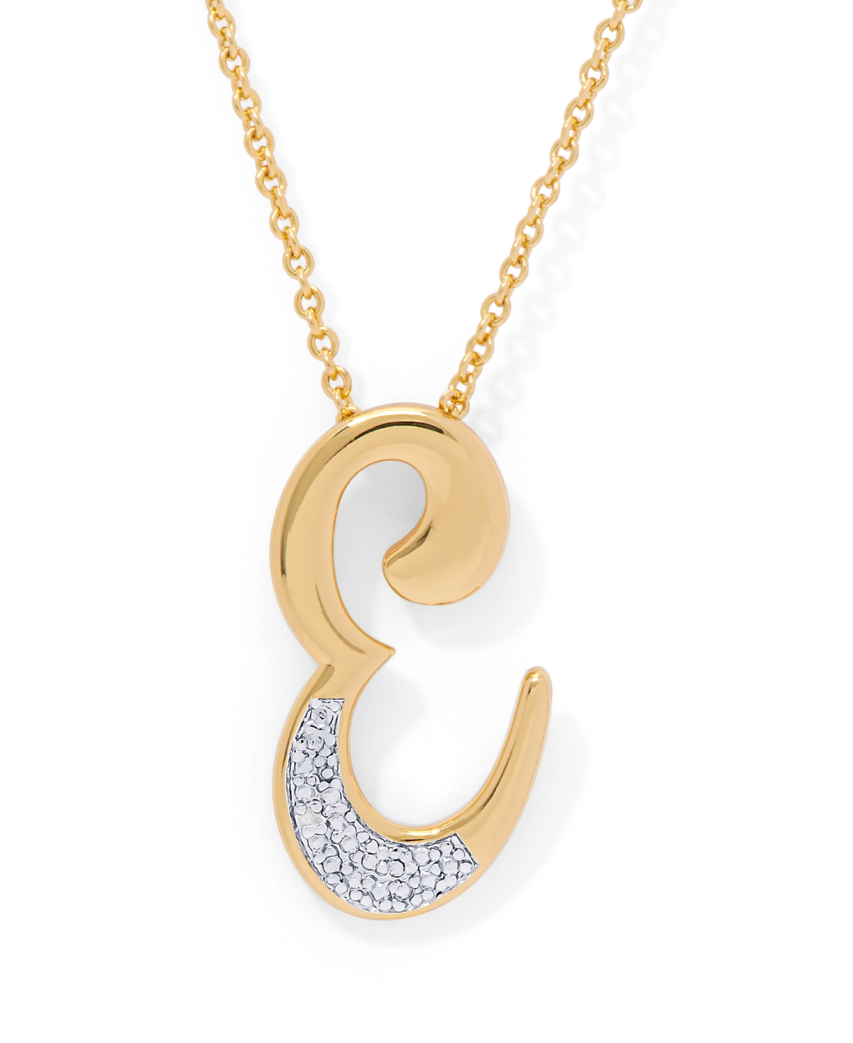 Click here for Diamond Accent Initial Pendant Necklace 18 in Gold... prices
