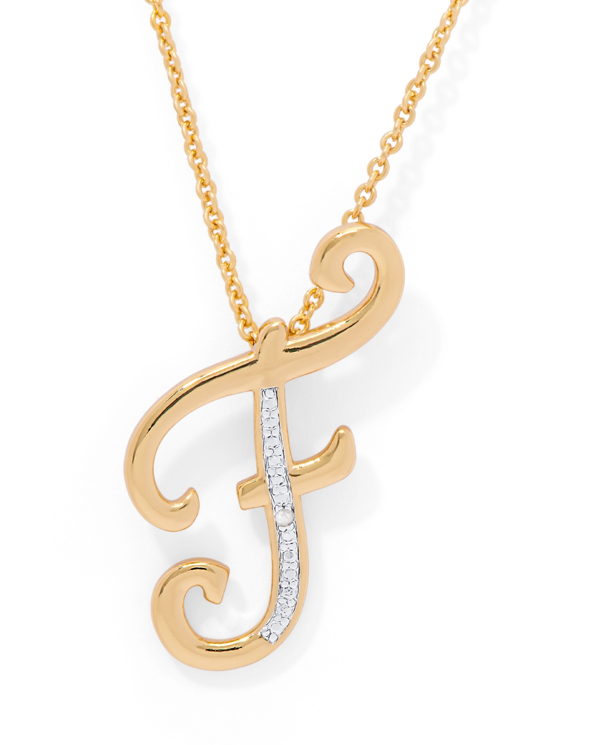 Click here for Diamond Accent Initial Pendant Necklace 18 in Gold... prices