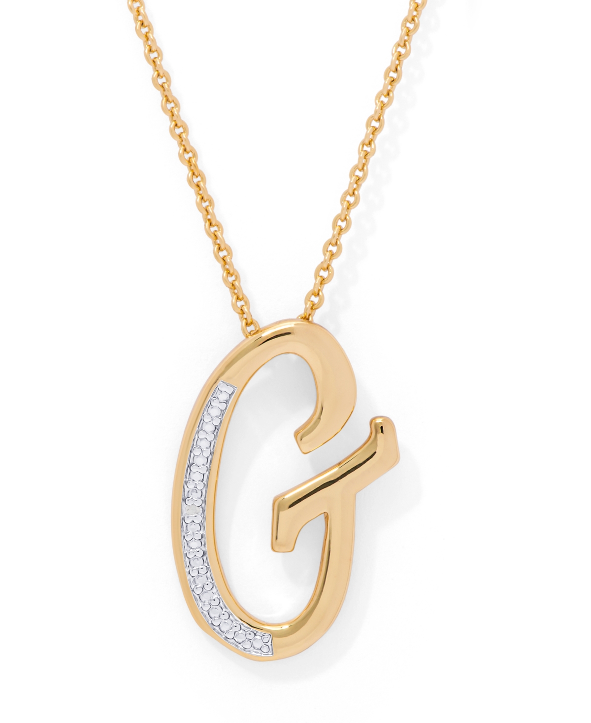 Click here for Diamond Accent Initial Pendant Necklace 18 in Gold... prices