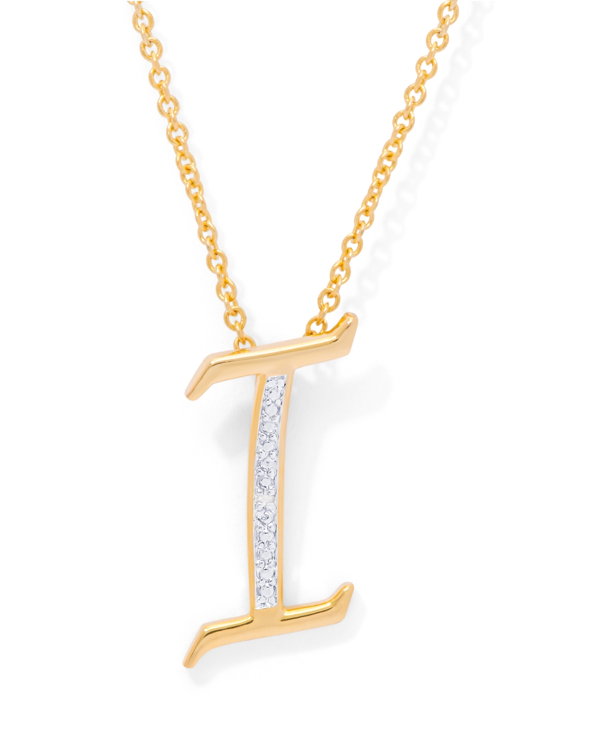 Click here for Diamond Accent Initial Pendant Necklace 18 in Gold... prices