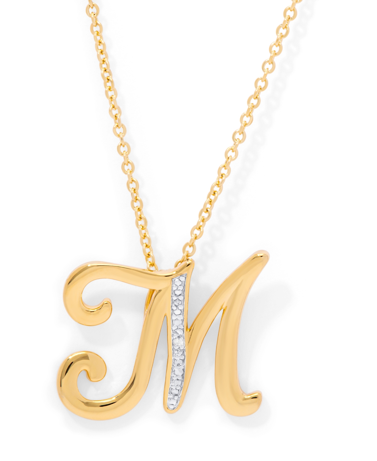 Click here for Diamond Accent Initial Pendant Necklace 18 in Gold... prices