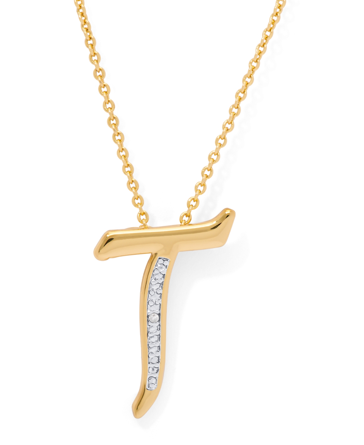 Click here for Diamond Accent Initial Pendant Necklace 18 in Gold... prices