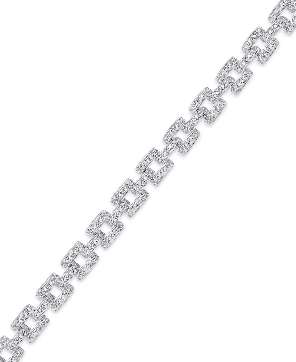 Click here for Diamond Accent Panther Link Bracelet in Silver Pla... prices
