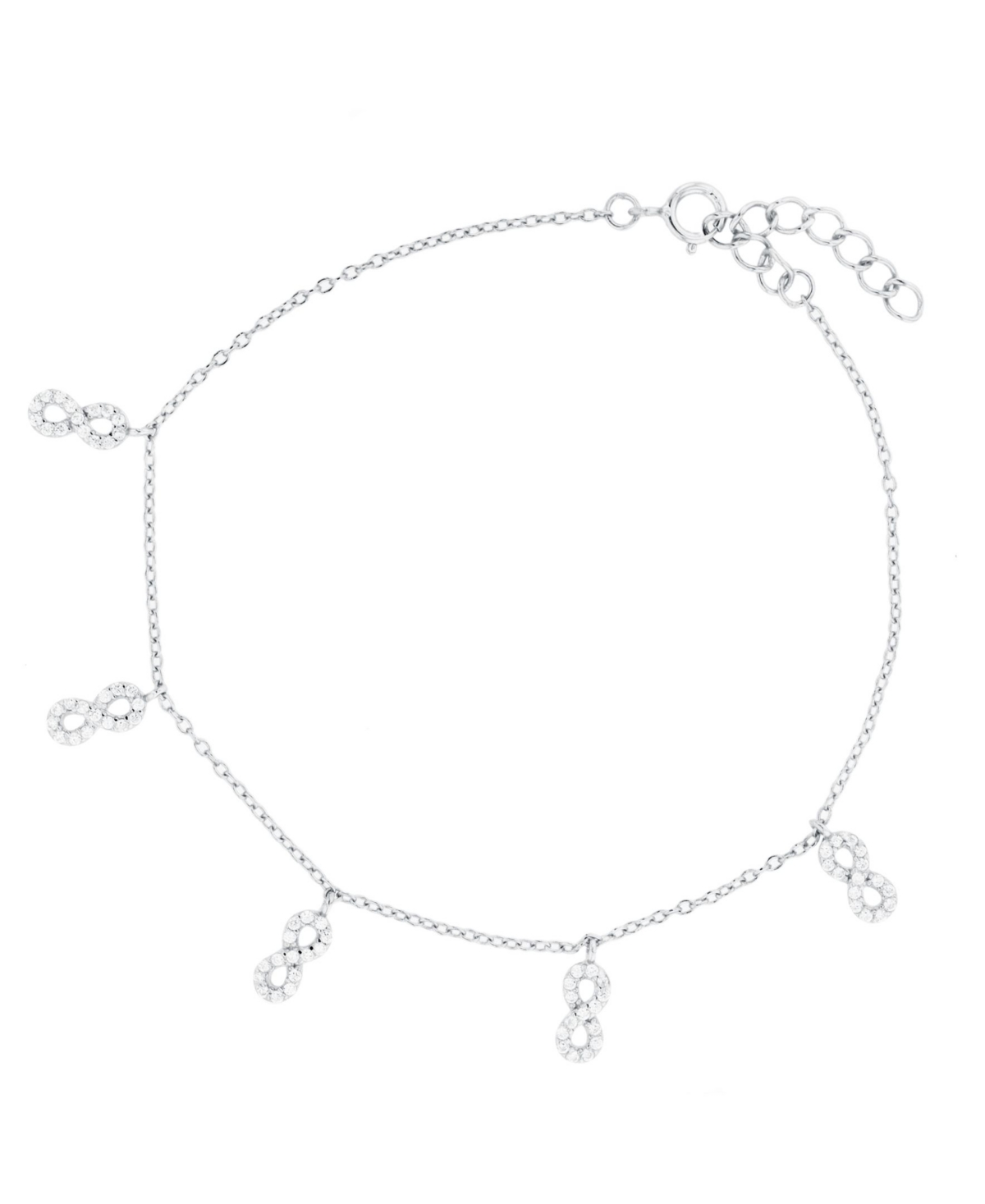Click here for Cubic Zirconia Dangling Infinity Bracelet in Sterl... prices