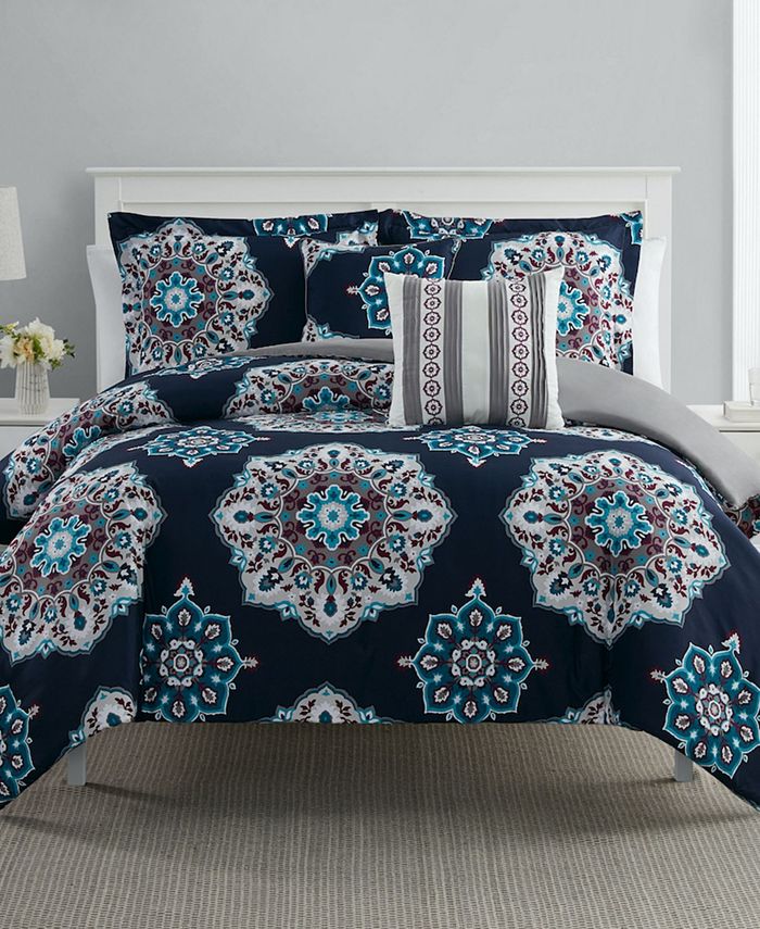 Mytex Sosa Medallion Reversible 5-Pc Queen Comforter Set - Macy's
