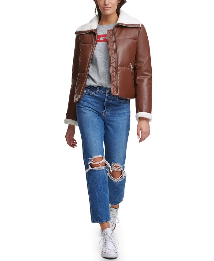 Levi's Women's Sherpa Lined Puffer Jacket & Reviews - Coats & Jackets ...