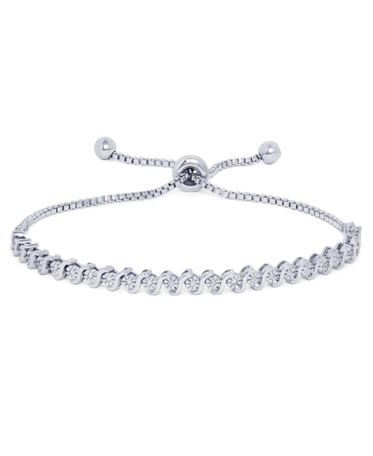 Click here for Diamond Accent S Link Adjustable Bolo Bracelet in... prices