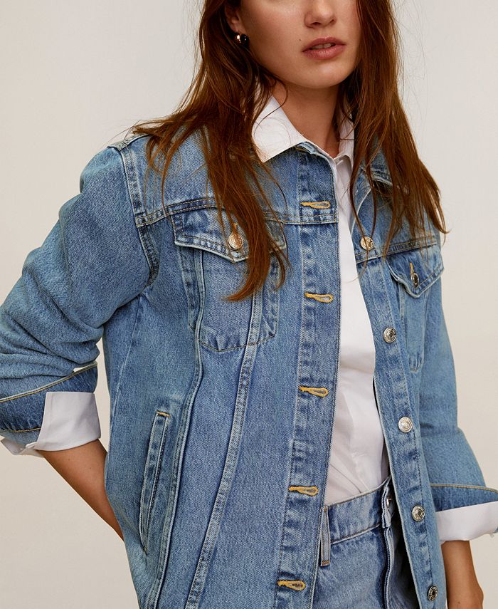 MANGO Women's Oversize Denim Jacket - Macy's
