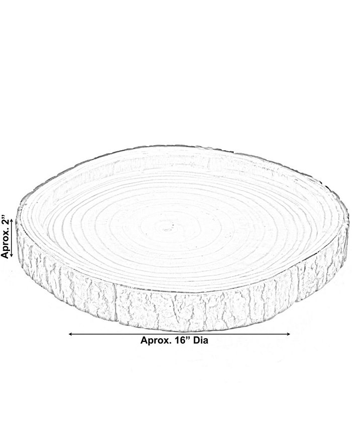 Vintiquewise Wood Tree Bark Indented Display Tray Serving Plate Platter ...