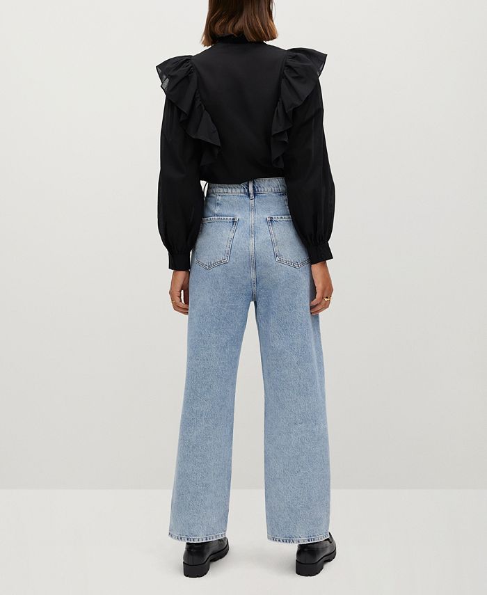 MANGO Women's Wide Leg High Waist Jeans - Macy's