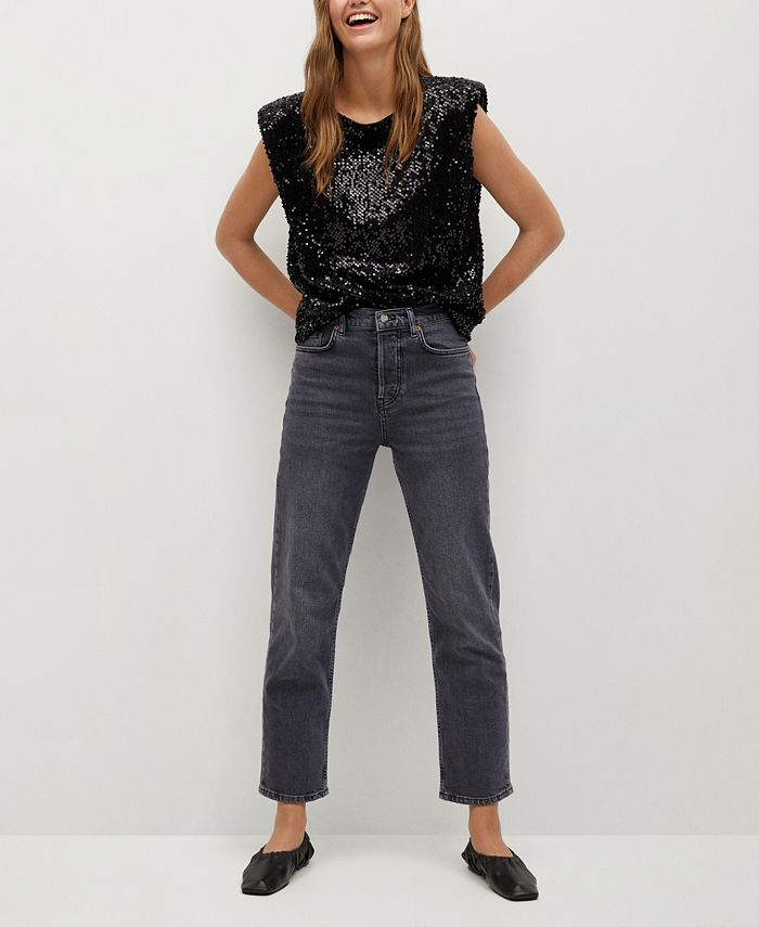 MANGO Women's Sequined Top - Macy's