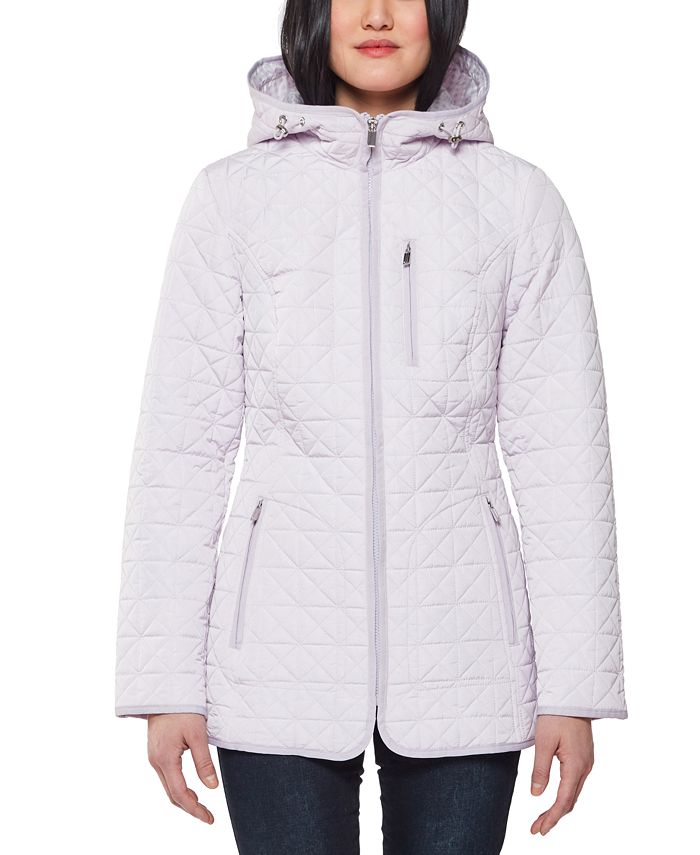 Jones New York Water-Resistant Hooded Quilted Jacket - Macy's