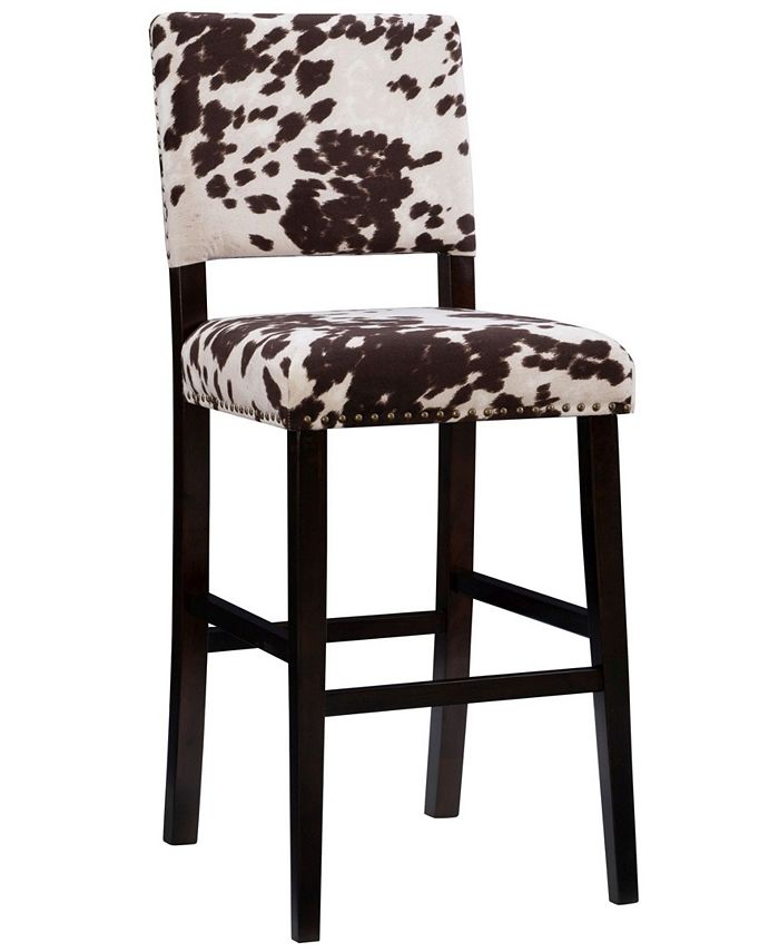 Linon Home Décor Covey Black Cow Print Bar Stool - Macy's