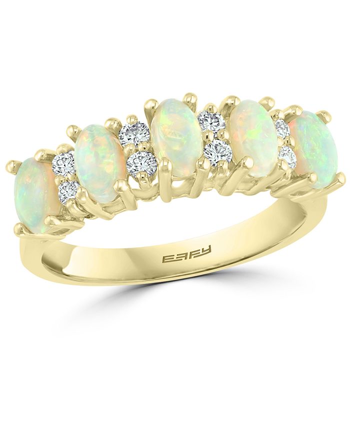 EFFY Collection EFFY® Opal (7/8 ct. t.w.) & Diamond (1/5 ct. t.w ...
