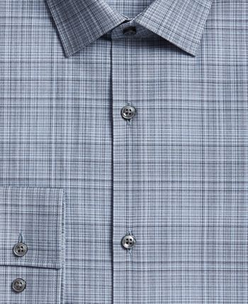 Hugo Boss HUGO Men's Kenno Slim-Fit Blue Mini-Check Dress Shirt - Macy's