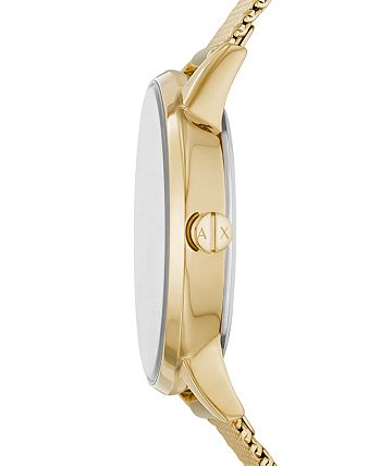 A|X Armani Exchange AX Women's Gold-Tone Stainless Steel Mesh Bracelet ...