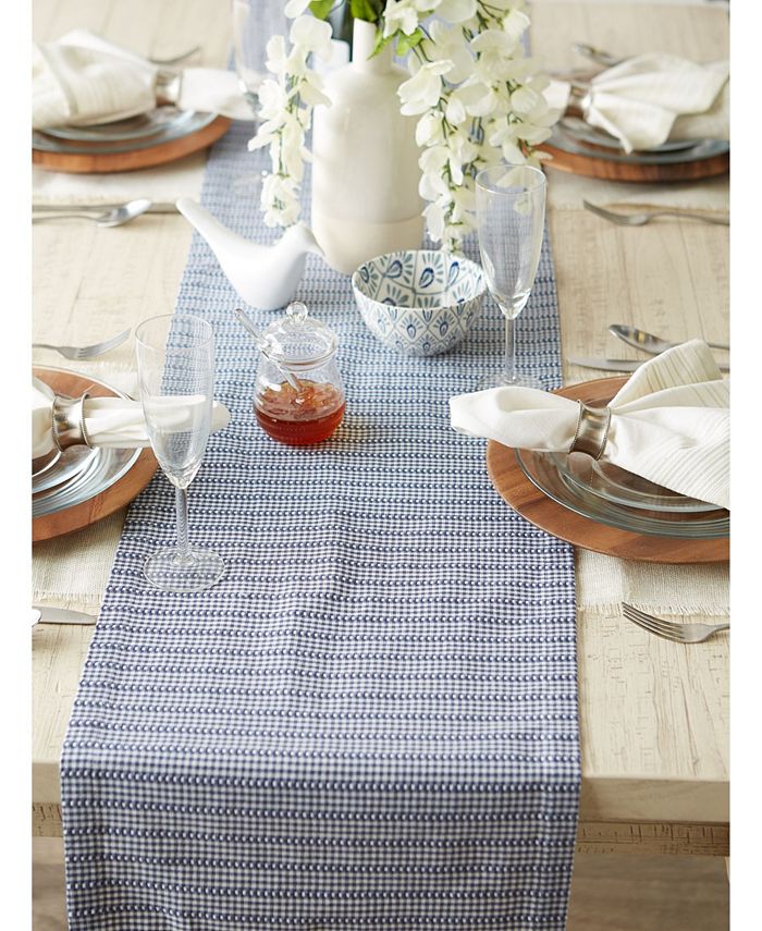 Design Imports Farmhouse Gingham Table Runner - Macy's