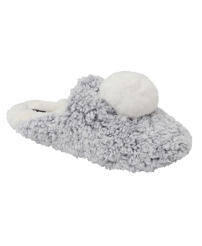 Cuddl Duds Women's Faux Fur Pom Slipper & Reviews - Slippers - Shoes ...