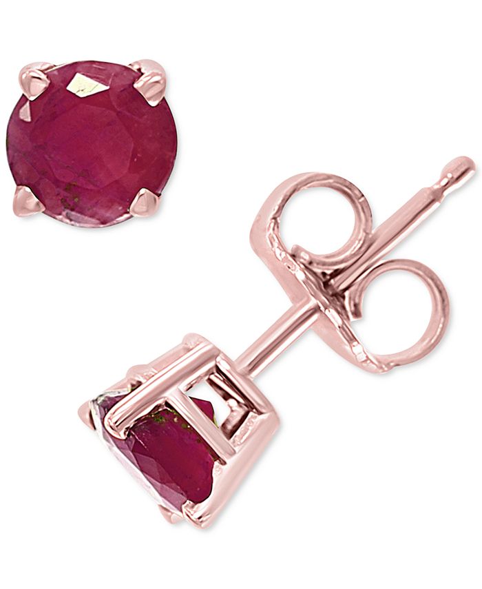 EFFY Collection EFFY® Ruby Stud Earrings (7/8 ct. t.w.) in 14k Rose ...