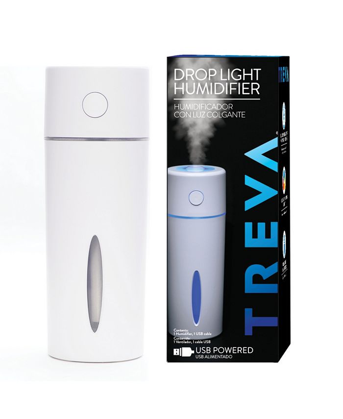 Treva Drop Light Cool Mist Travel USB Ultrasonic Humidifier with 7 ...