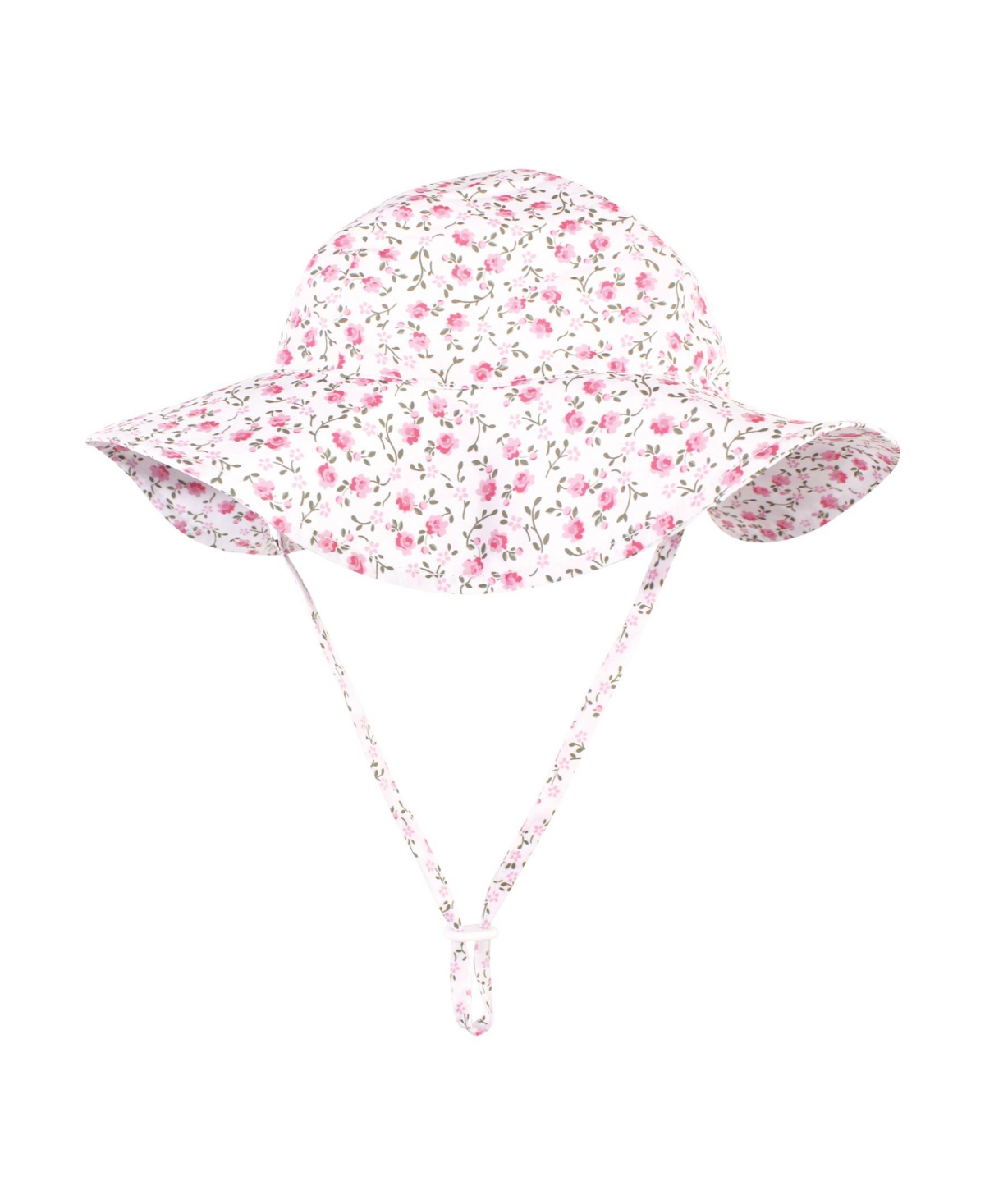 Hudson Baby Toddler Girls Sun Protection Hat - Pink green peony