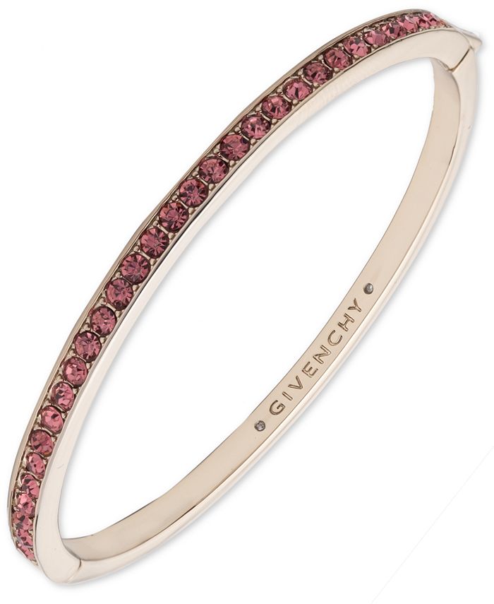 Givenchy Gold-tone and Rose Crystal Bangle Bracelet - Macy's