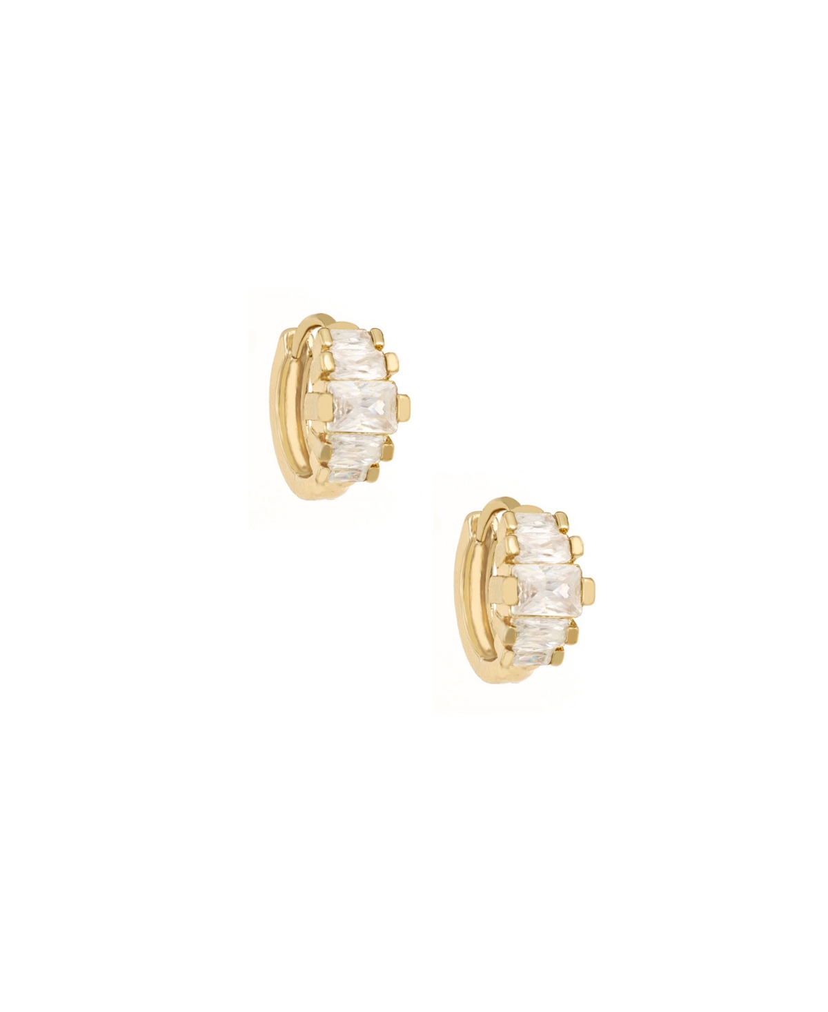 Click here for Ettika Crystal and Gold Plated Huggie Hoops - Gold... prices