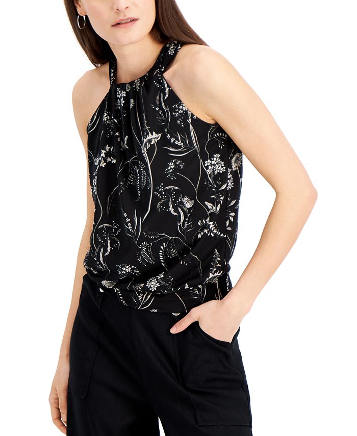 INC International Concepts Printed Halter Top, Created for Macy's - Macy's