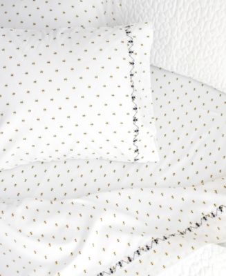 Printed Bee Cotton Sheet Set, Queen - Macy's
