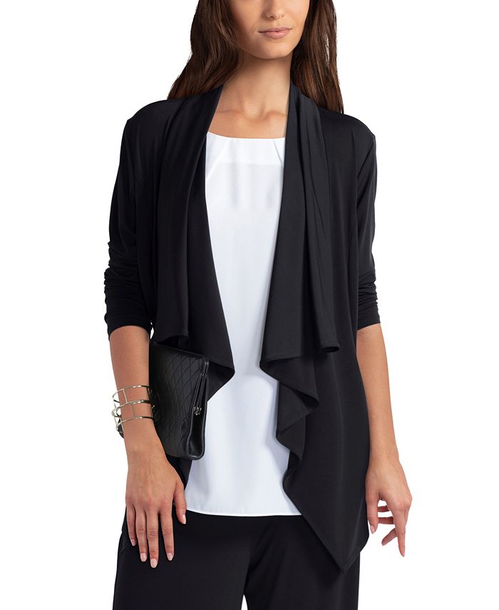 H Halston Women's Drape Front Sweater - Macy's