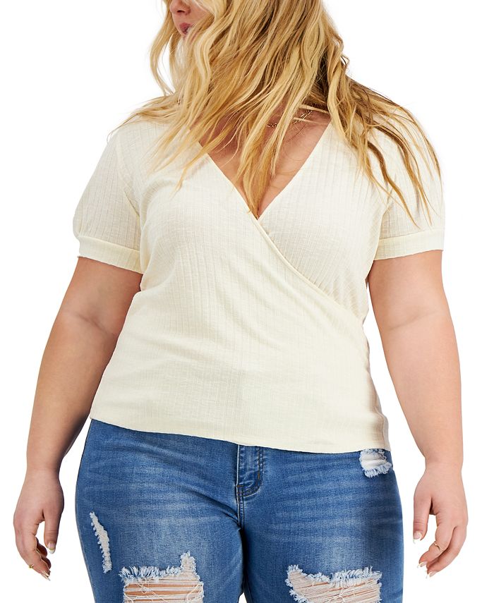 Rebellious One Trendy Plus Size Surplice Top - Macy's
