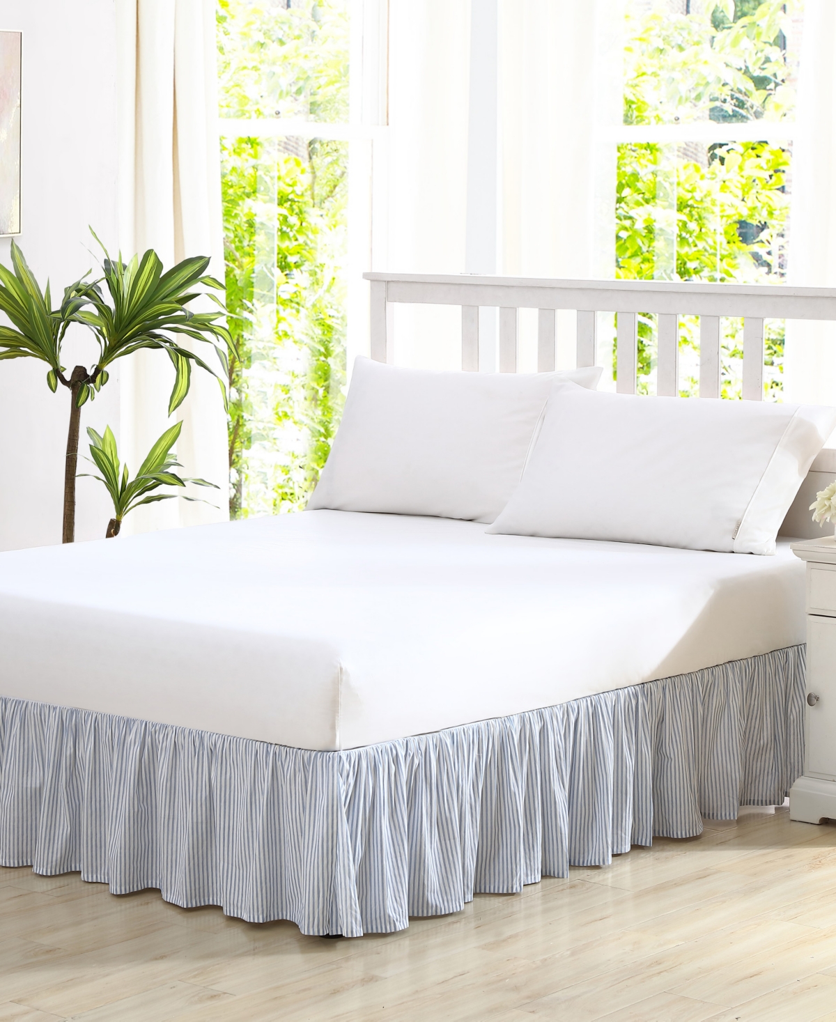 Click here for Laura Ashley Ticking Stripe Ruffled Bedskirt  Full... prices