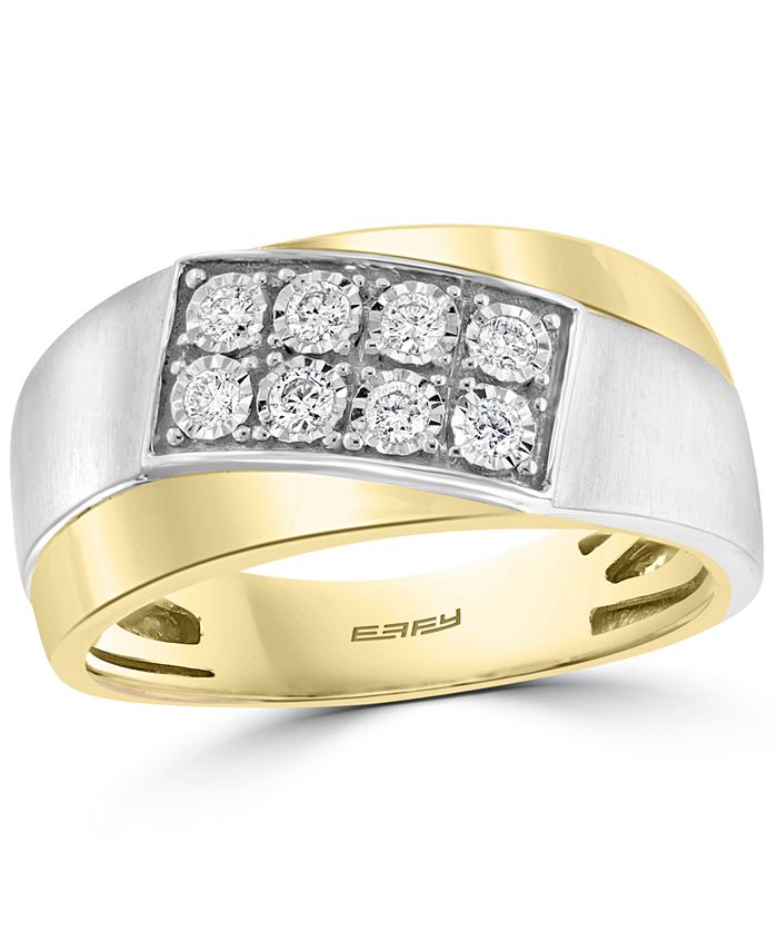 EFFY Collection EFFY® Men's Diamond Diagonal Cluster Ring (1/4 ct. t.w ...