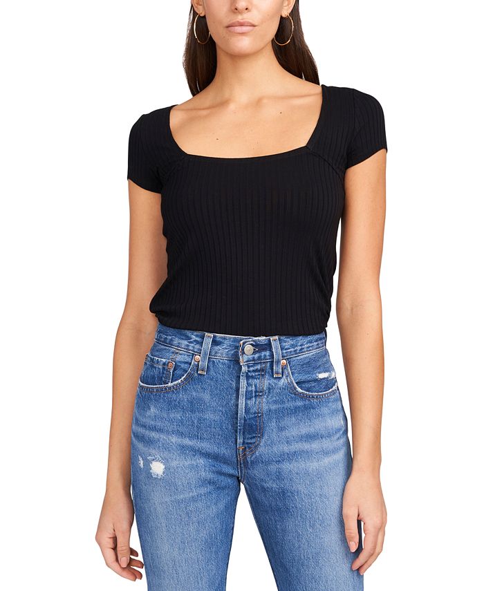 1.STATE Square-Neck T-Shirt - Macy's