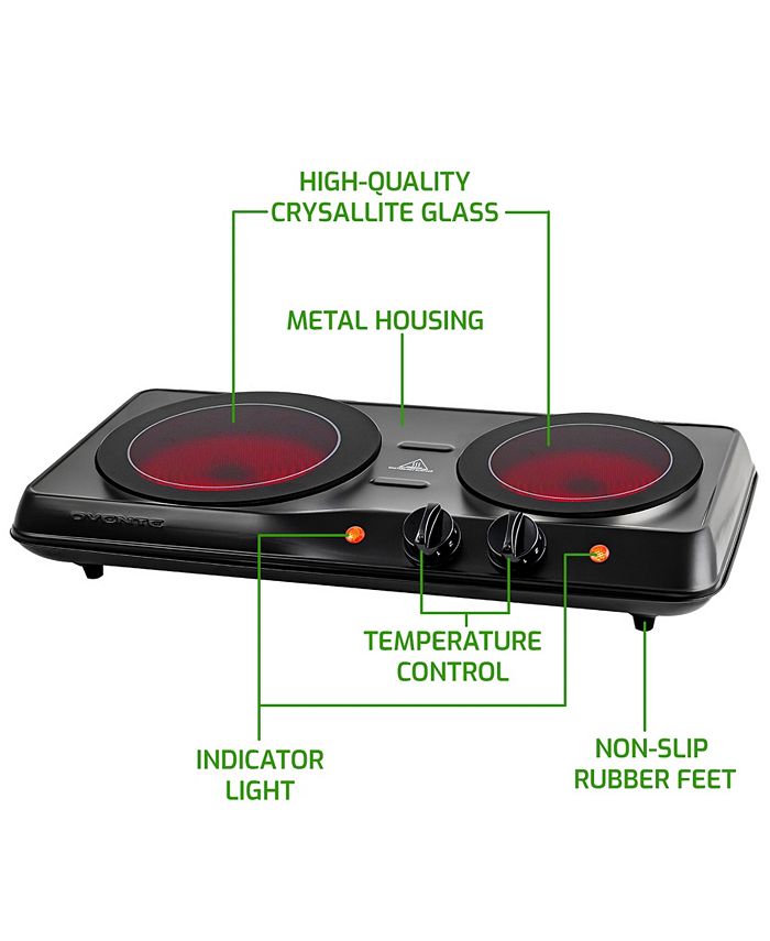 OVENTE 1700w Double Hot Plate Electric Countertop Infrared Stove - Macy's