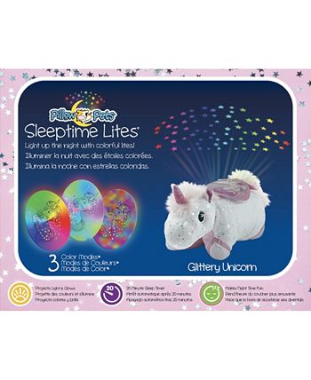 Pillow Pets Glittery Unicorn Sleep time Lite Plush Night Light ...